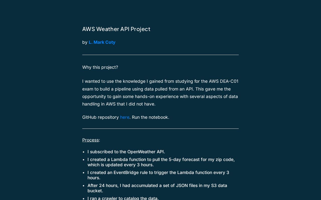 AWS Weather API Project